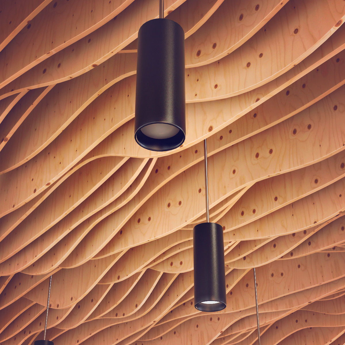 Parametric wood Hall ceiling Light 3D model | CGTrader