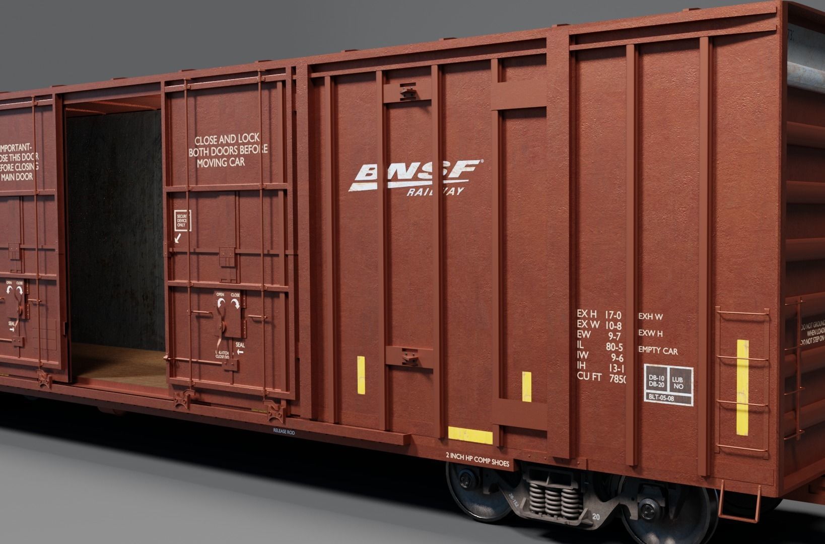 Railway BNSF Box Car 3D model | CGTrader