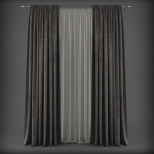 3D model Curtain pair of curtains VR / AR / low-poly | CGTrader