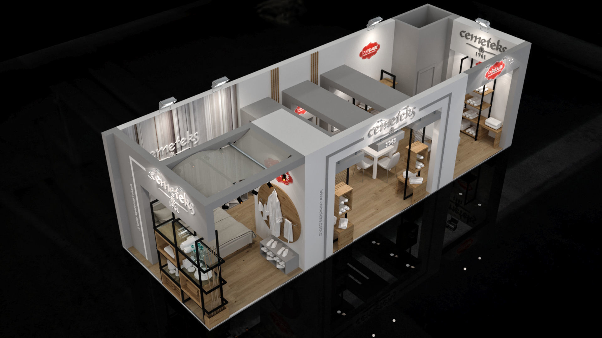 12x4 Textile Exhibiton Stand 3D Model 2 Sides Open Booth 3D model ...