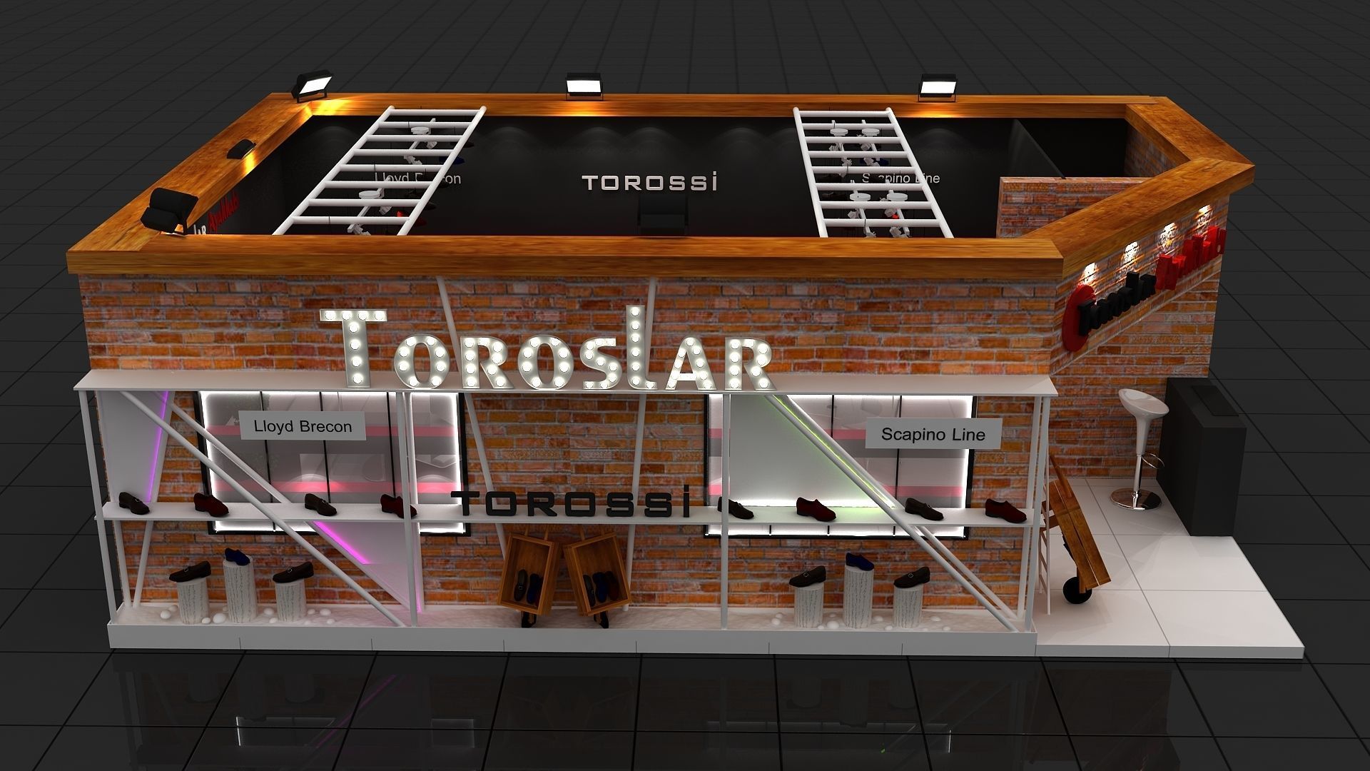 Exhibition fair shoes decorative stand 3D model | CGTrader