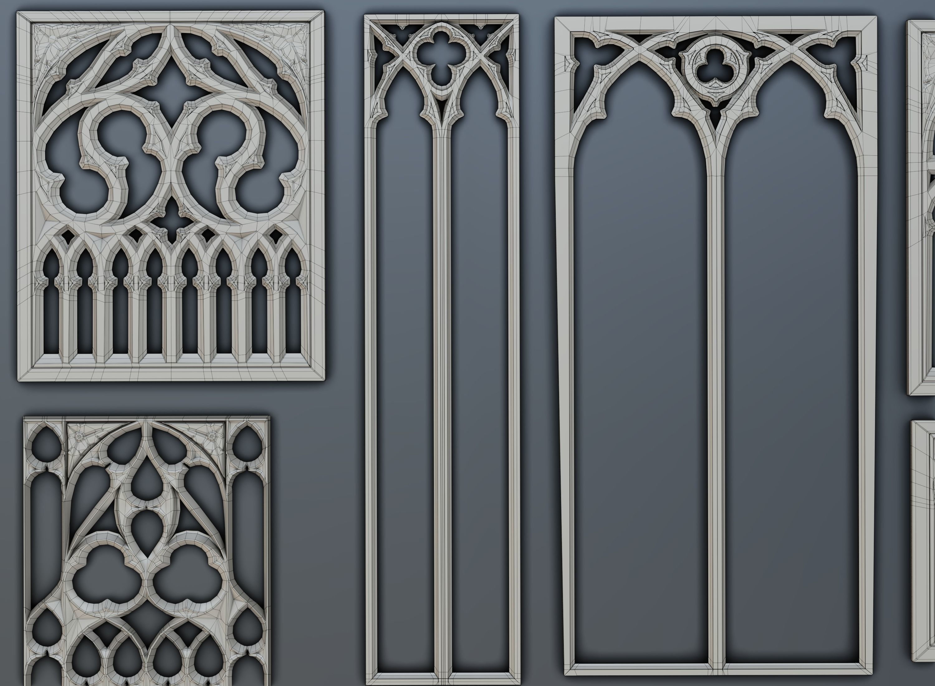 Gothic elements 3D model 3D printable | CGTrader