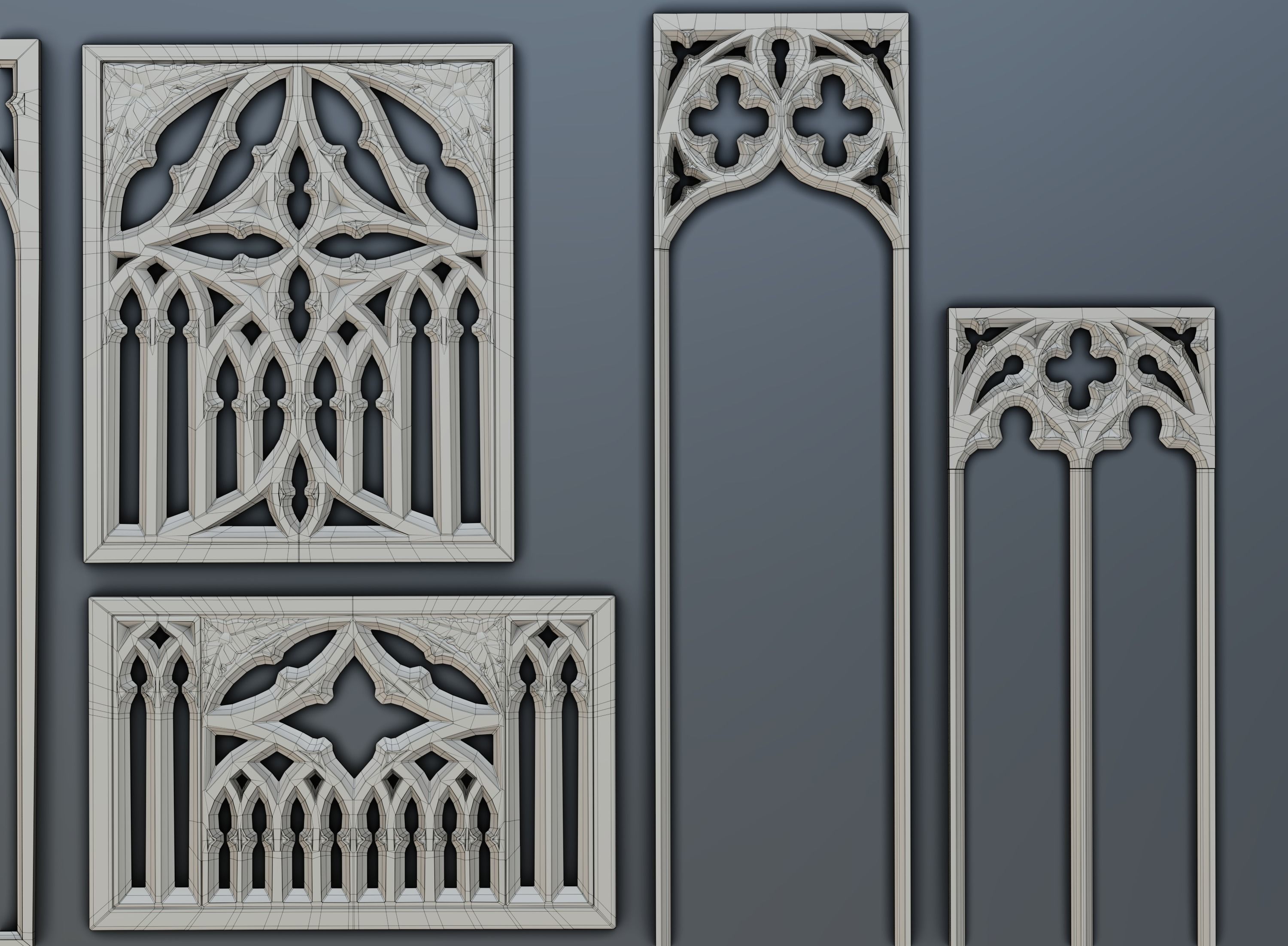 Gothic elements 3D model 3D printable | CGTrader