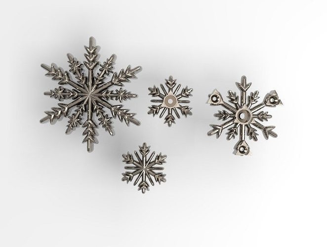 snowflake 3D print model 3D model 3D printable | CGTrader