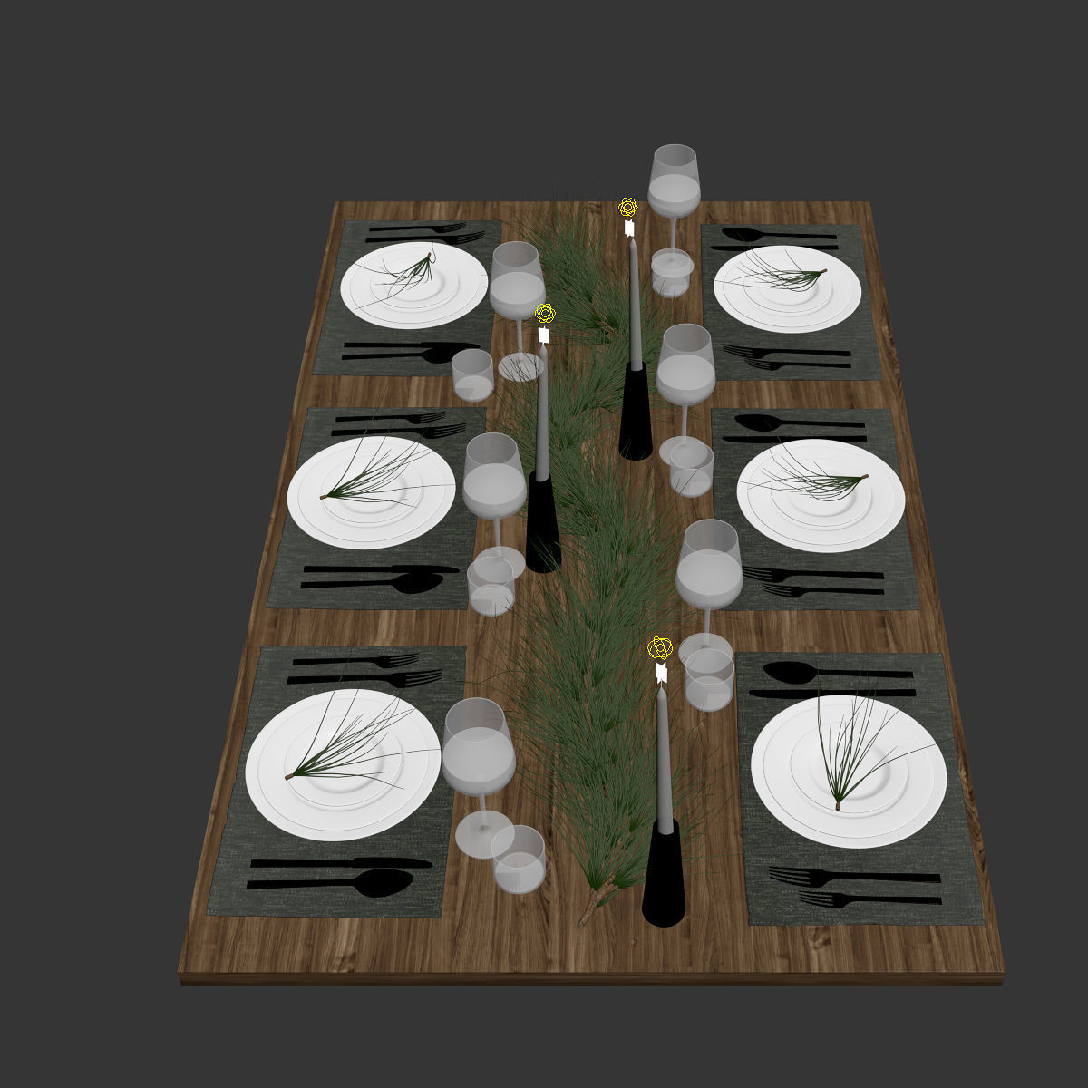 Table setting 20 3D model | CGTrader