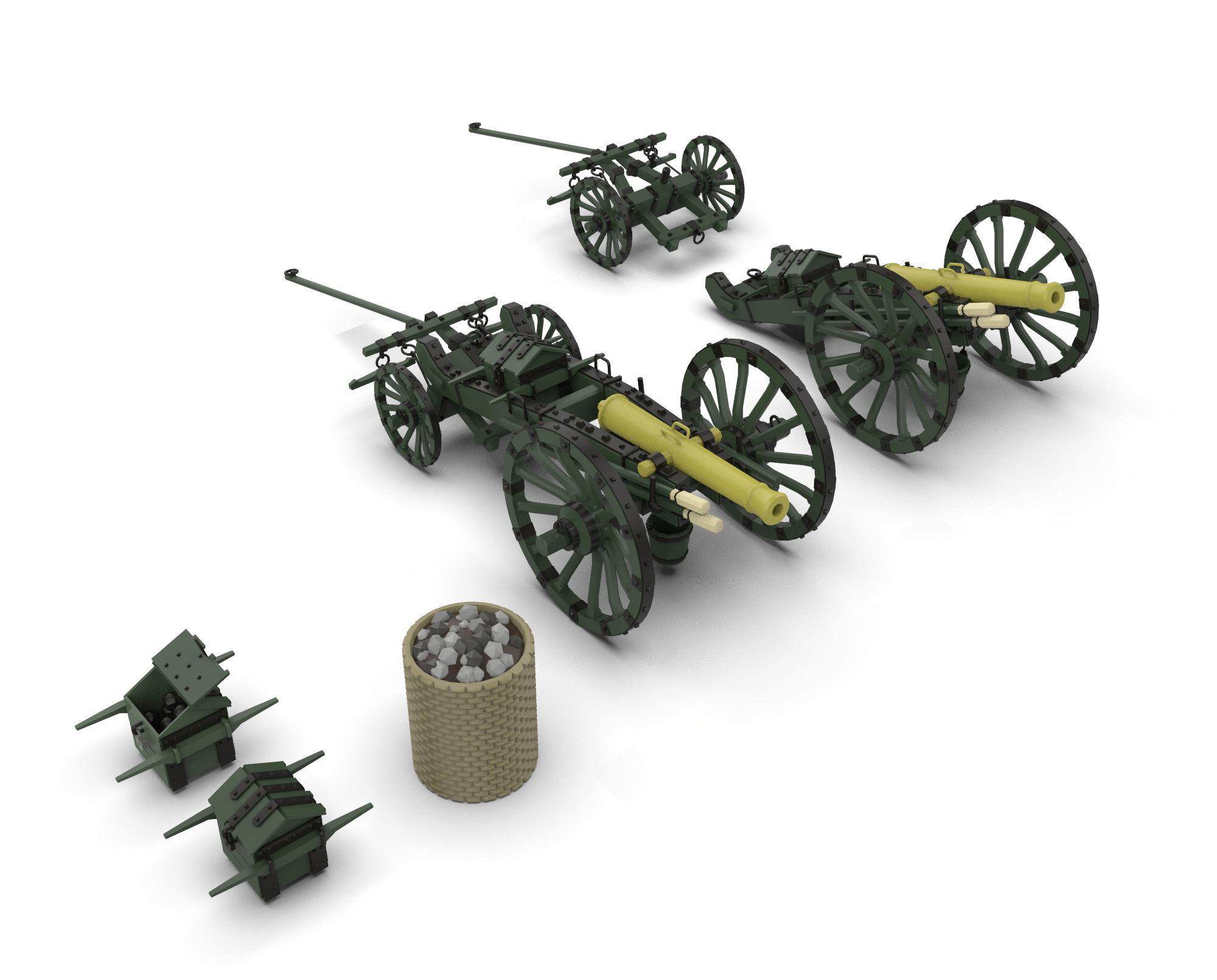 3D model SIX LBS FRENCH GUN lowpoly VR / AR / low-poly | CGTrader
