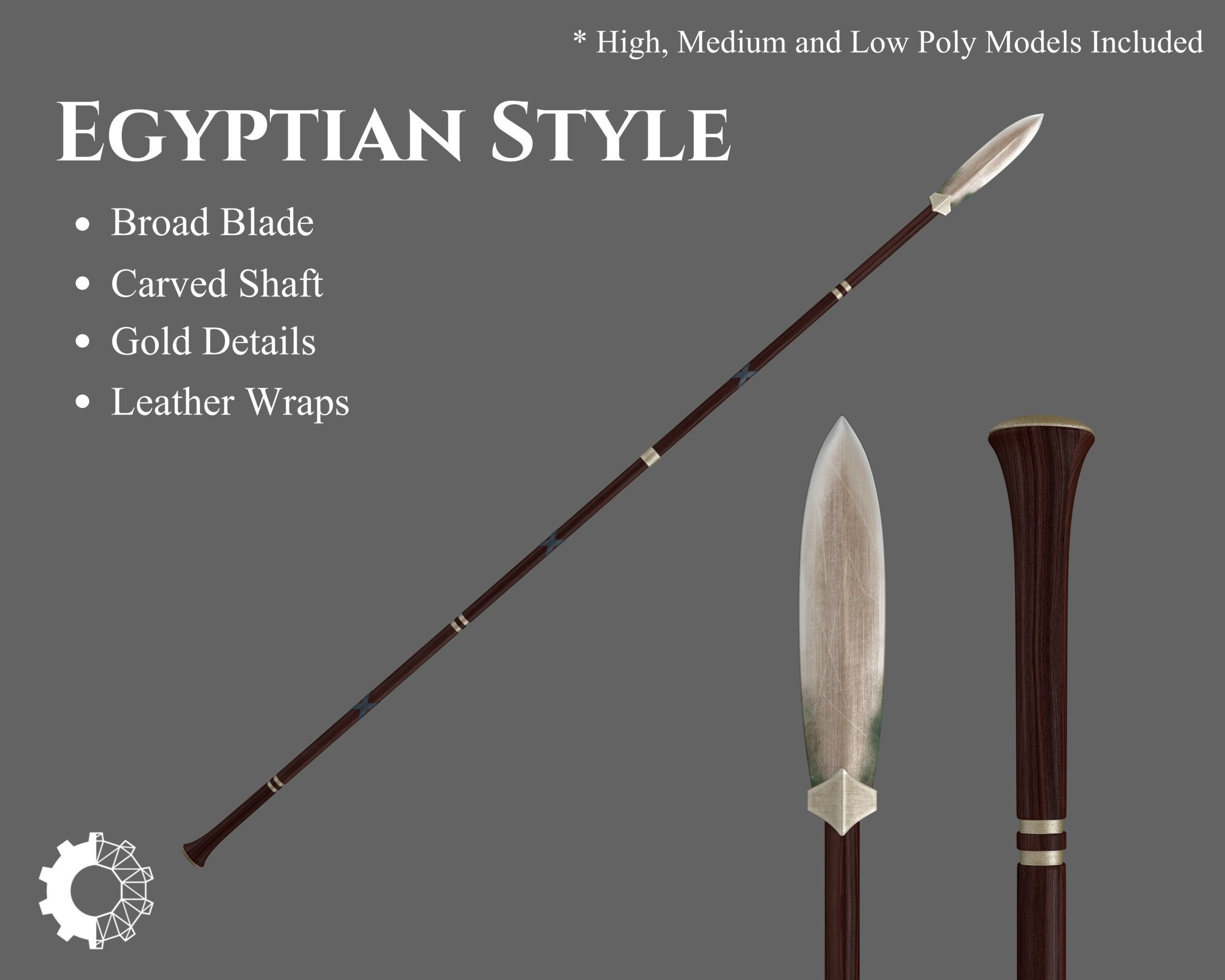 3D model Ancient Egyptian Spear VR / AR / low-poly | CGTrader