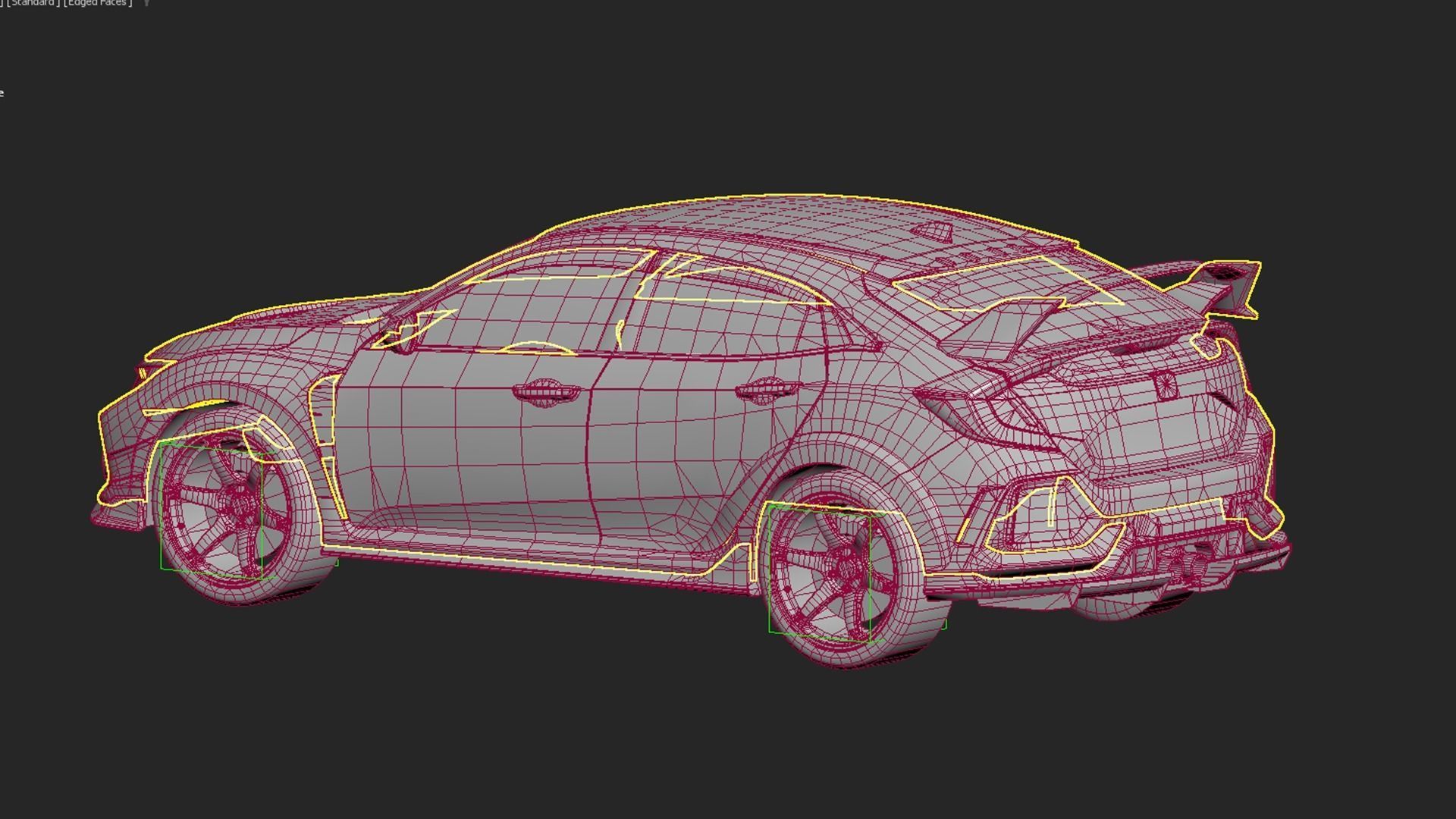 3D model Low poly Honda Civic Type R Varis 2017 without logo VR / AR ...