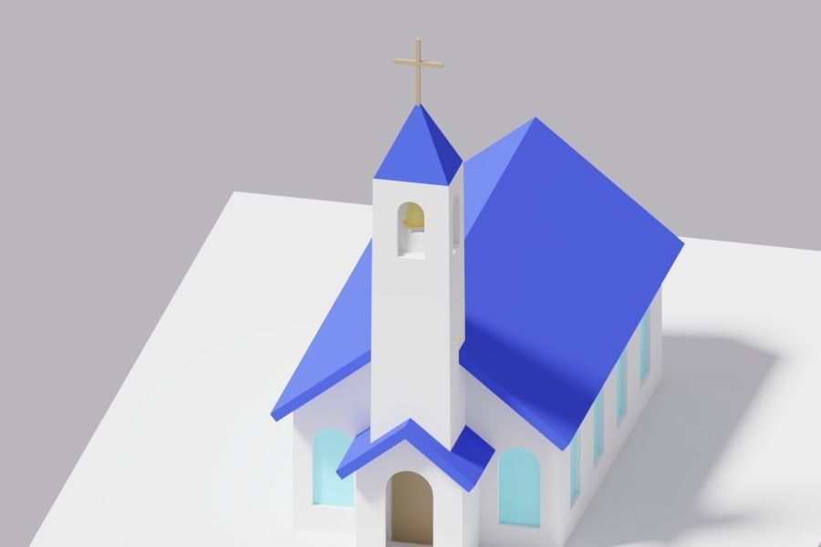 Low Poly Cartoon Simple Church 3D model | CGTrader