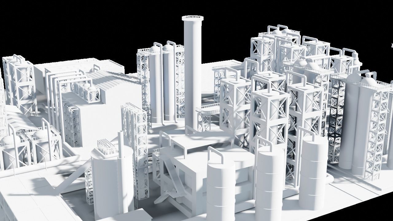 Mega Refinary 3D model 3D model | CGTrader