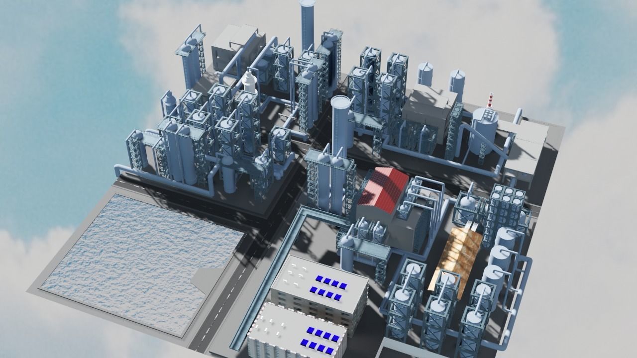 Mega Refinary 3D model 3D model | CGTrader
