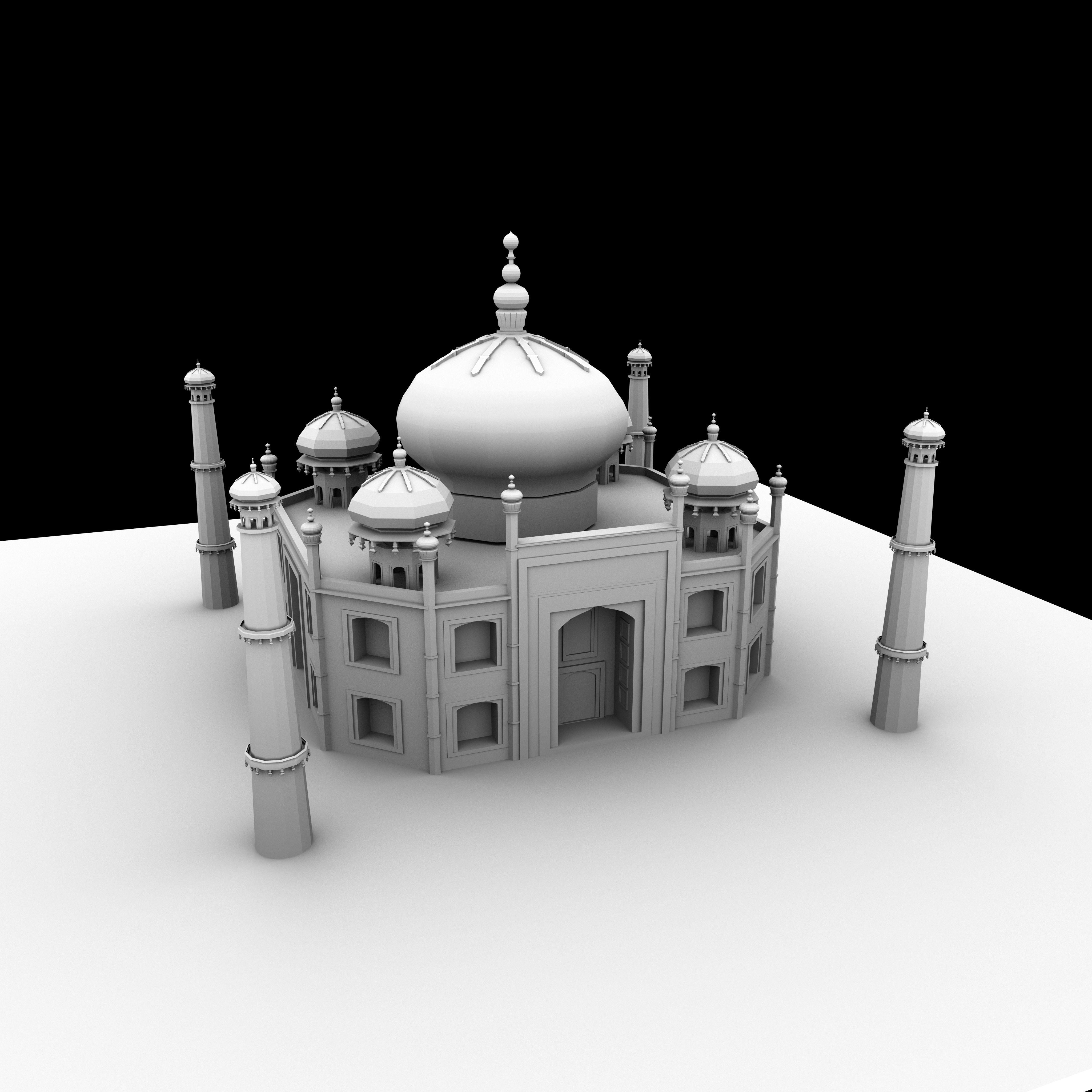 taj mahal 3D model 3D printable | CGTrader