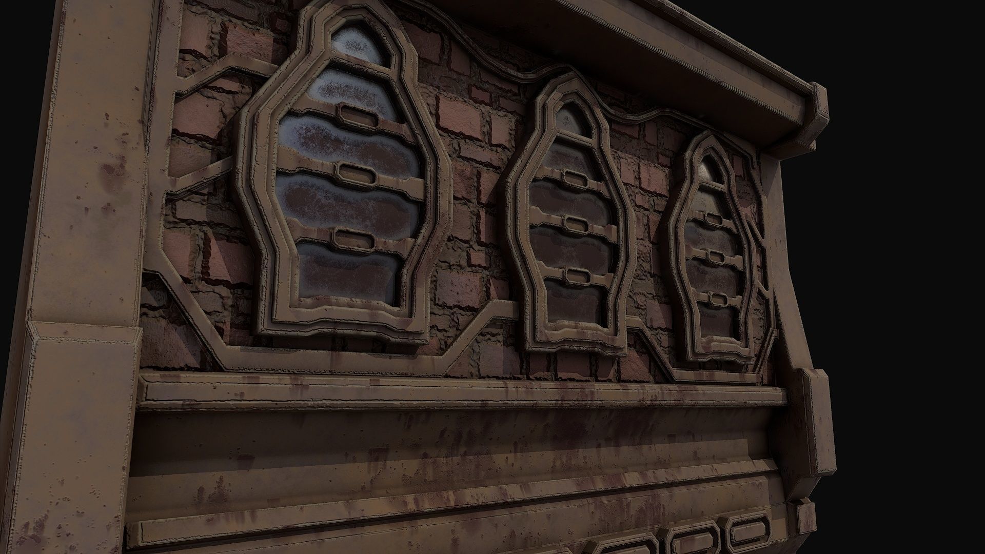 3D model Low poly fantasy medieval building facade VR / AR / low-poly ...