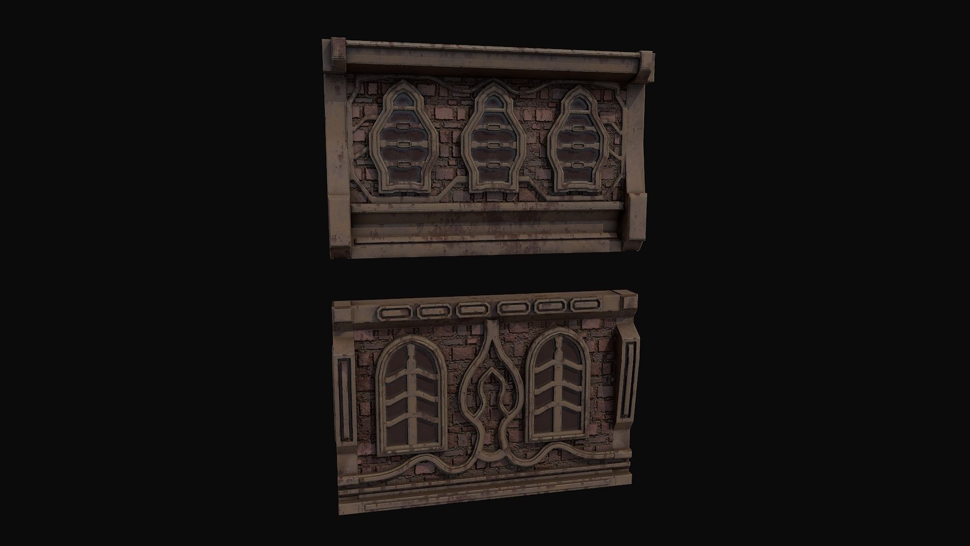 3D model Low poly fantasy medieval building facade VR / AR / low-poly ...