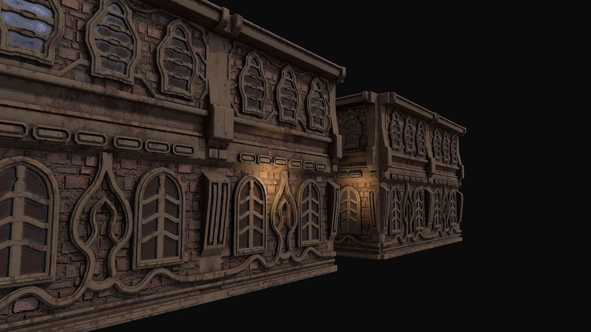 3D model Low poly fantasy medieval building facade VR / AR / low-poly ...