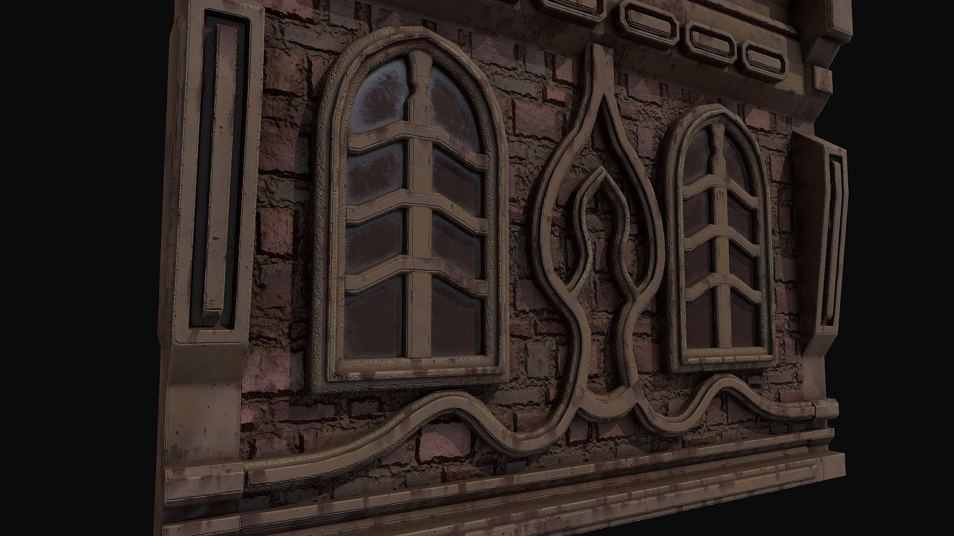 3D model Low poly fantasy medieval building facade VR / AR / low-poly ...