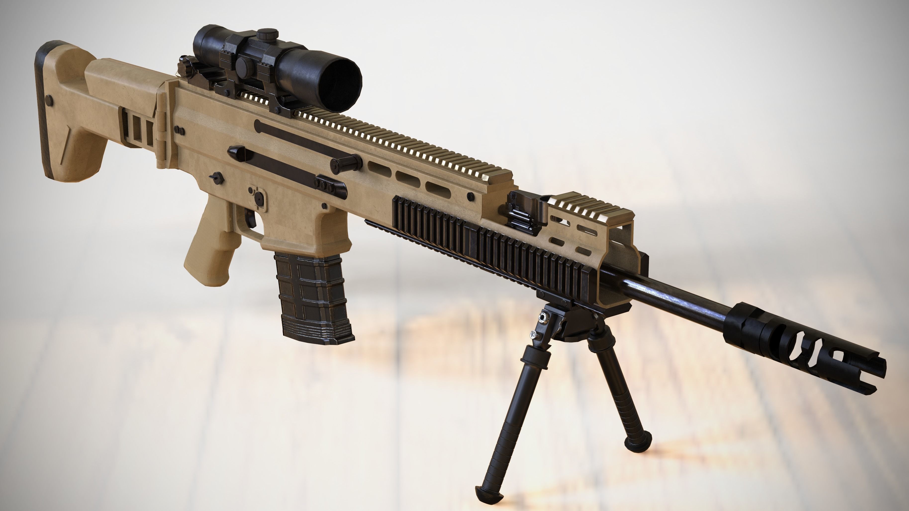 3D model FN SCAR - H - 25 Attachments - Customizable - Highly Detailed ...