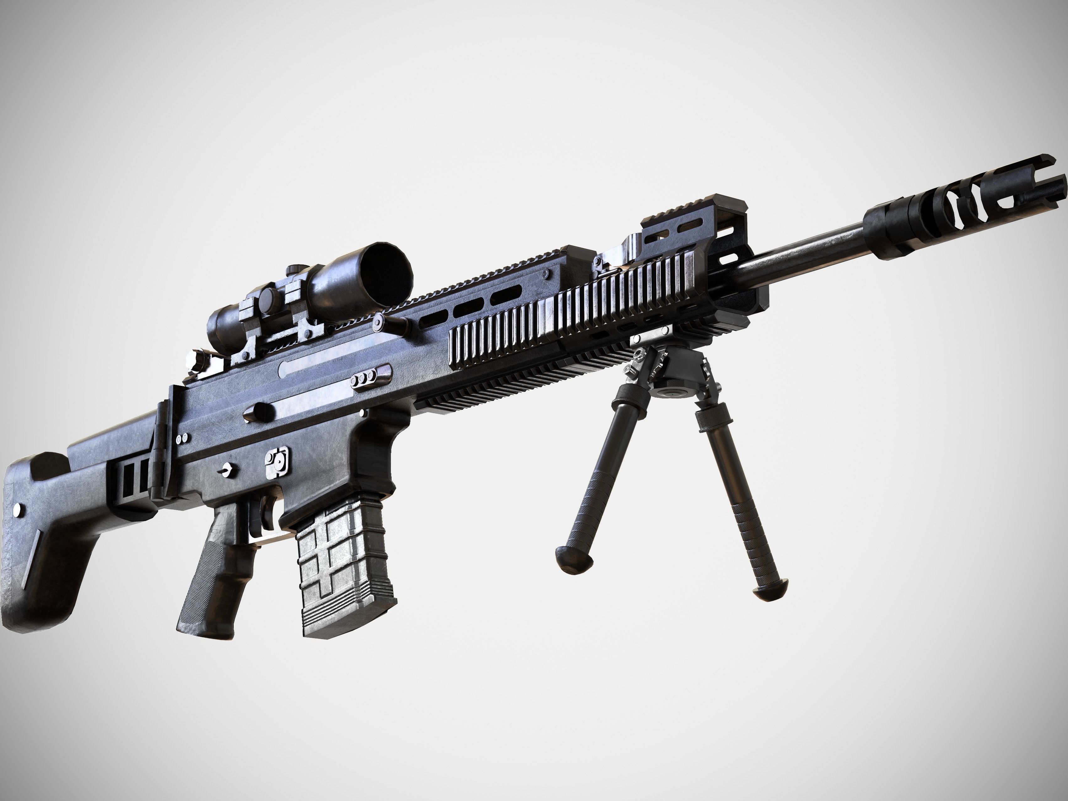 3D model FN SCAR - H - 25 Attachments - Customizable - Highly Detailed ...