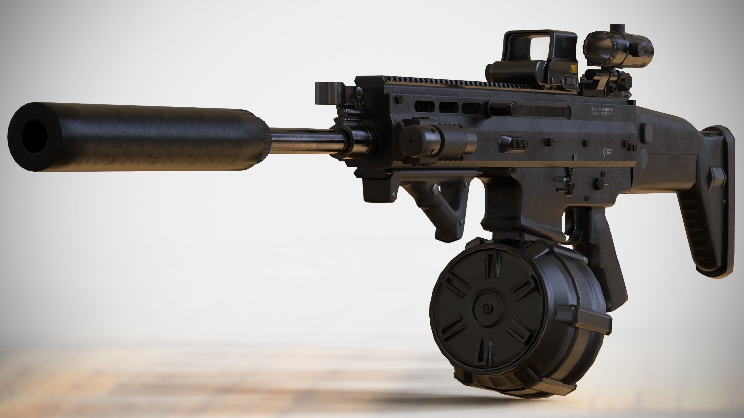 3D model FN SCAR - H - 25 Attachments - Customizable - Highly Detailed ...