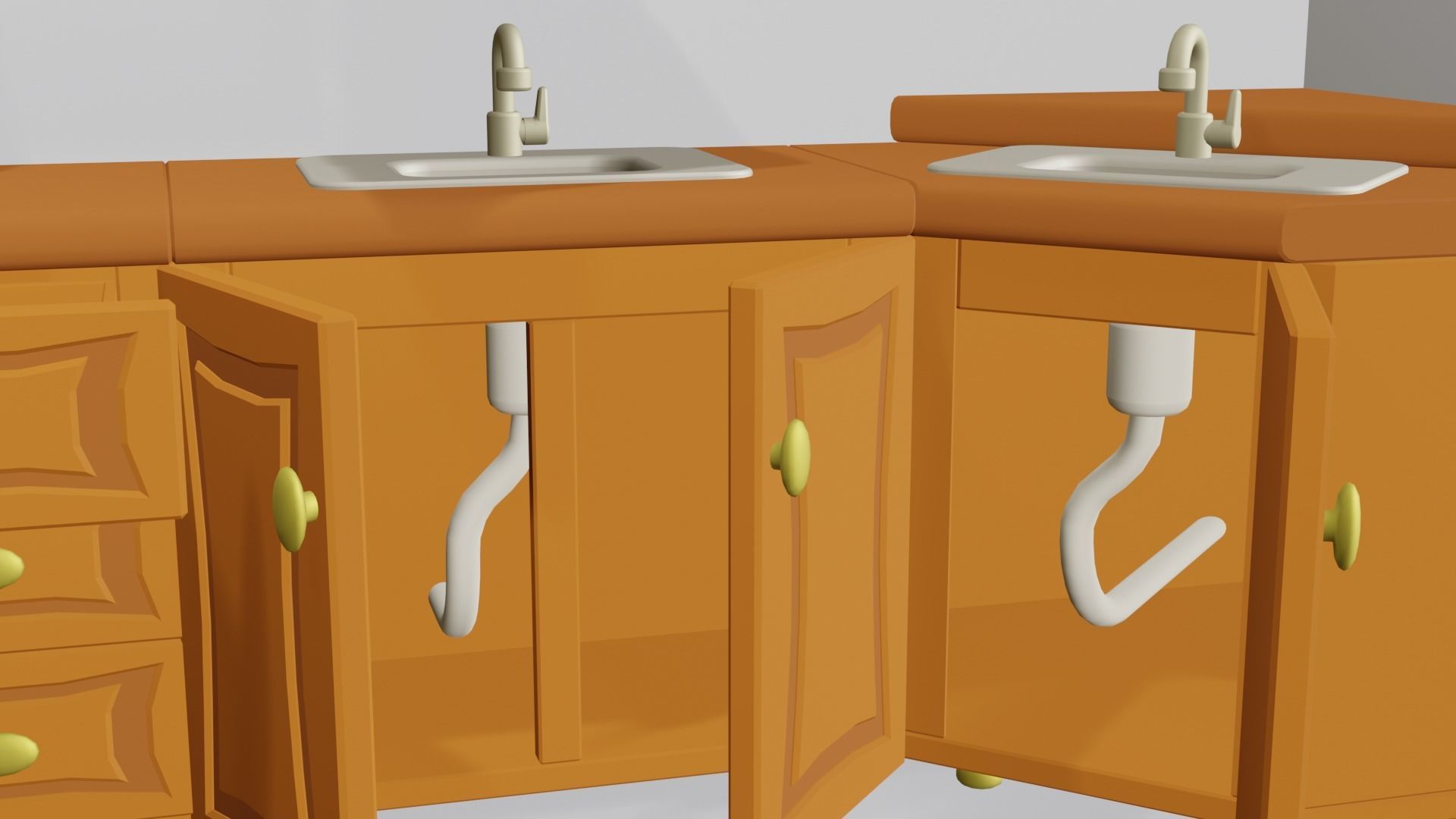 3D model Cartoon modular kitchen 2 VR / AR / low-poly | CGTrader