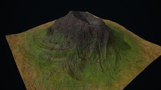 3D model Detailed volcano mountain environment asset VR / AR / low-poly ...