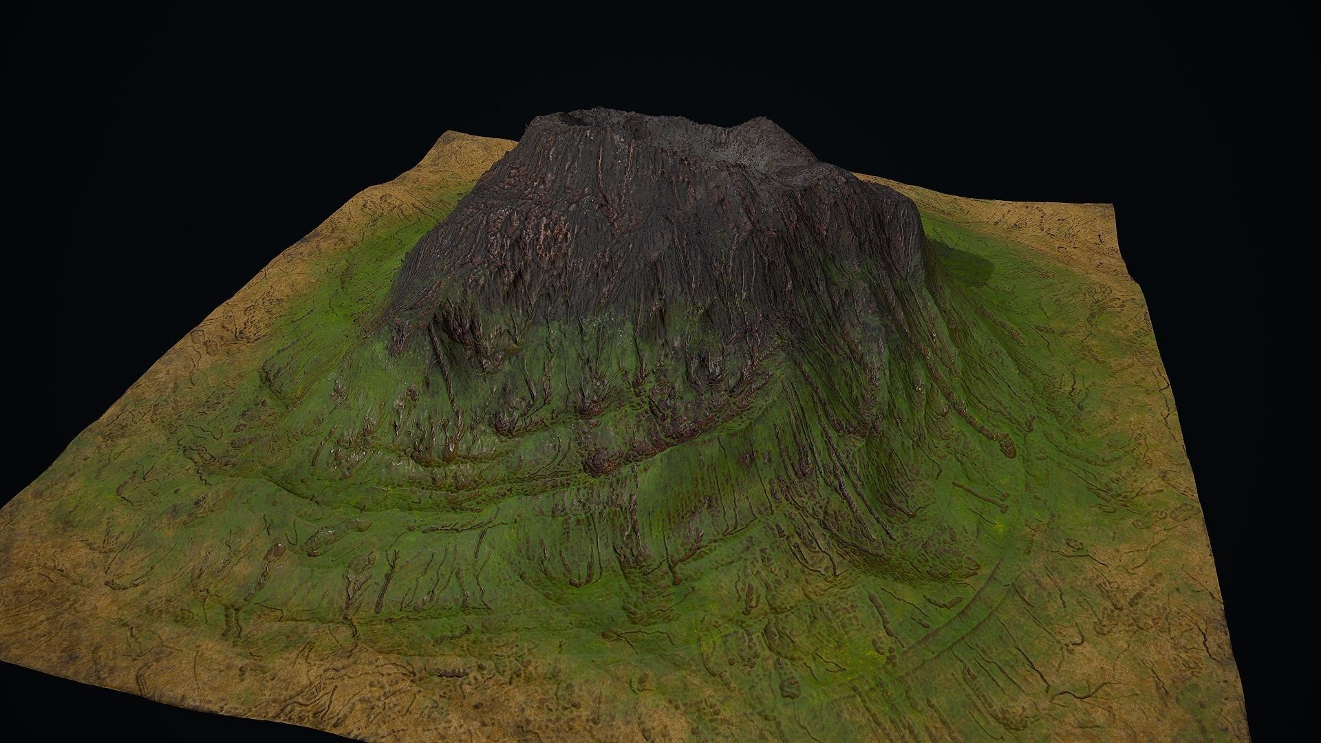 3D model Detailed volcano mountain environment asset VR / AR / low-poly ...