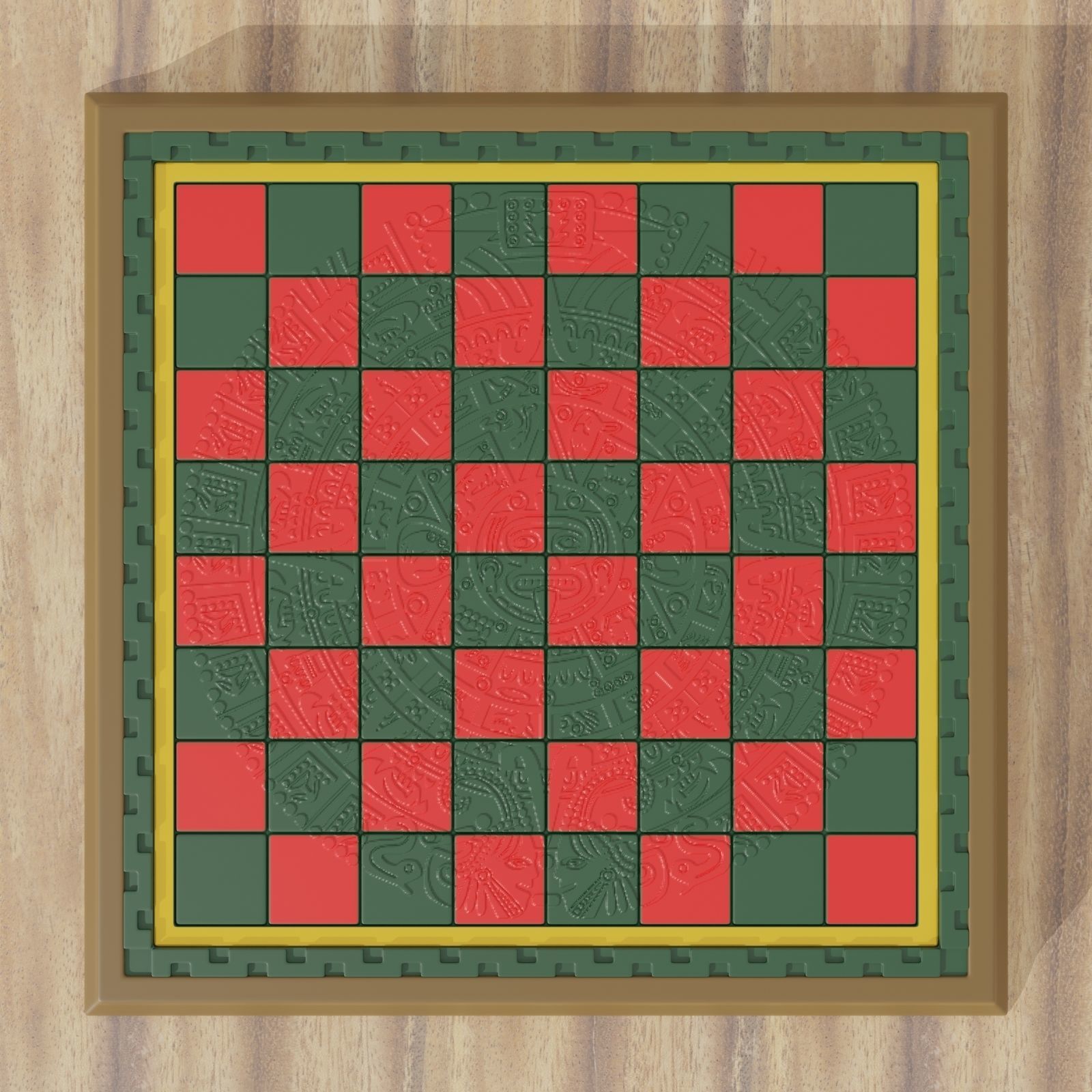 Aztec Olmec Chess pieces with Board Blender 3D model 3D printable ...