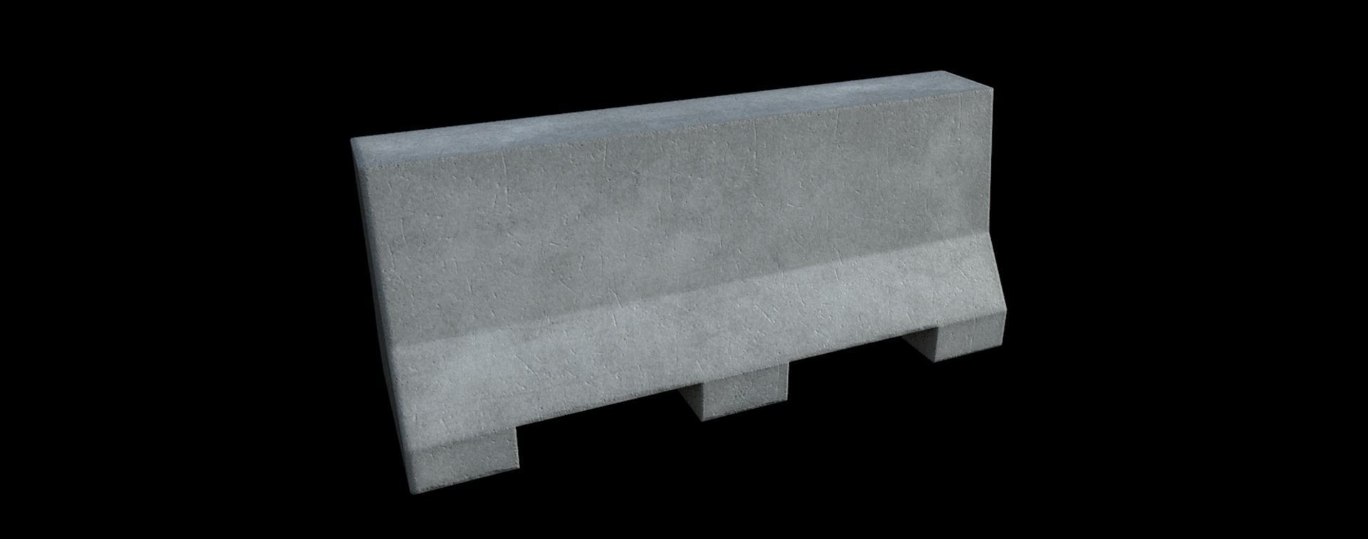 Barriers Bundle Low Poly PBR Concrete free VR / AR / low-poly 3D model ...