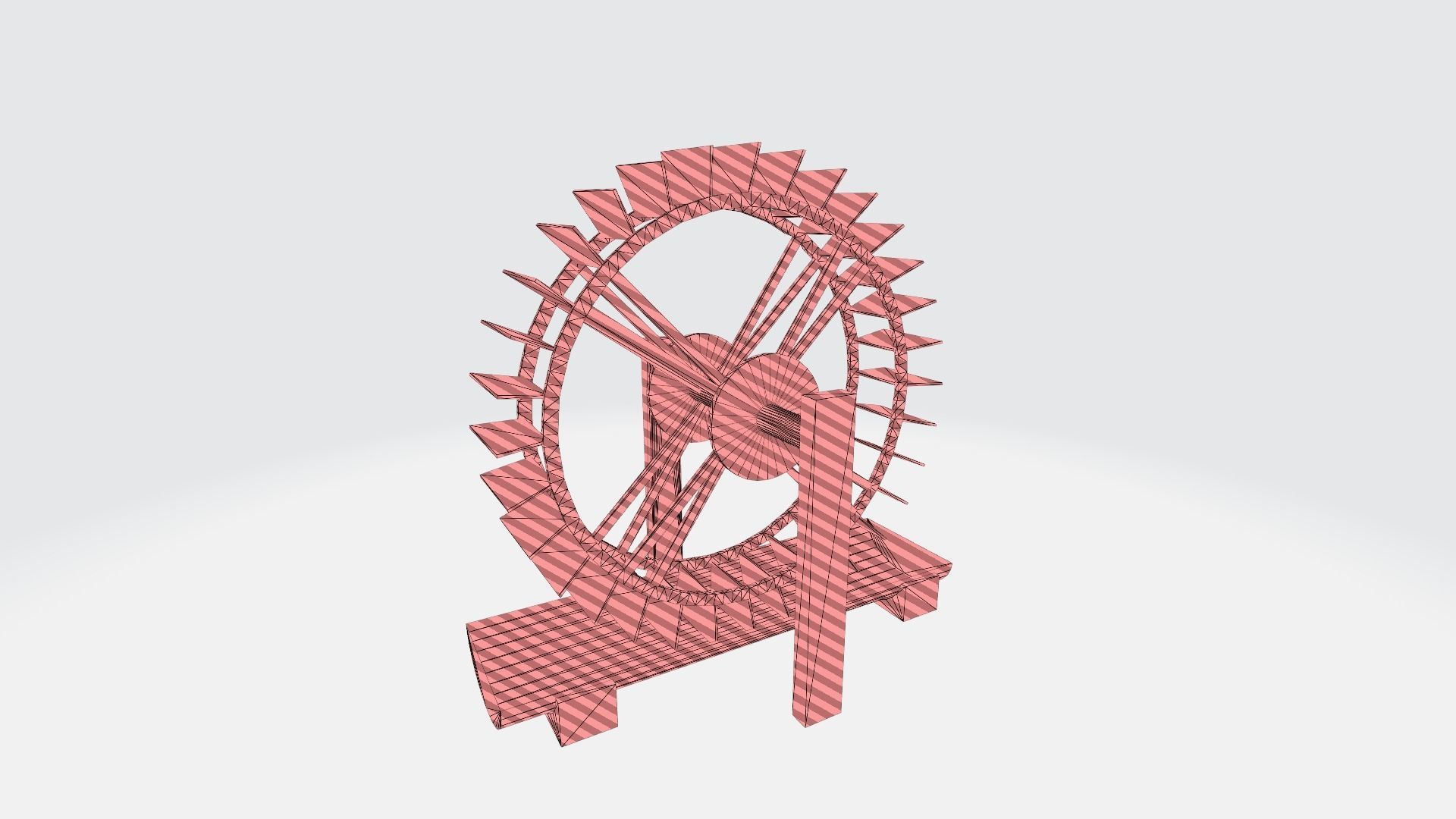 Watermill water wheel free 3D model animated rigged | CGTrader