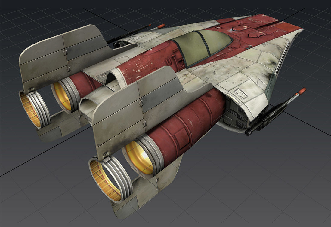 3D model Game Ready Star Wars RZ-1 A-wing interceptor Starfighter VR ...