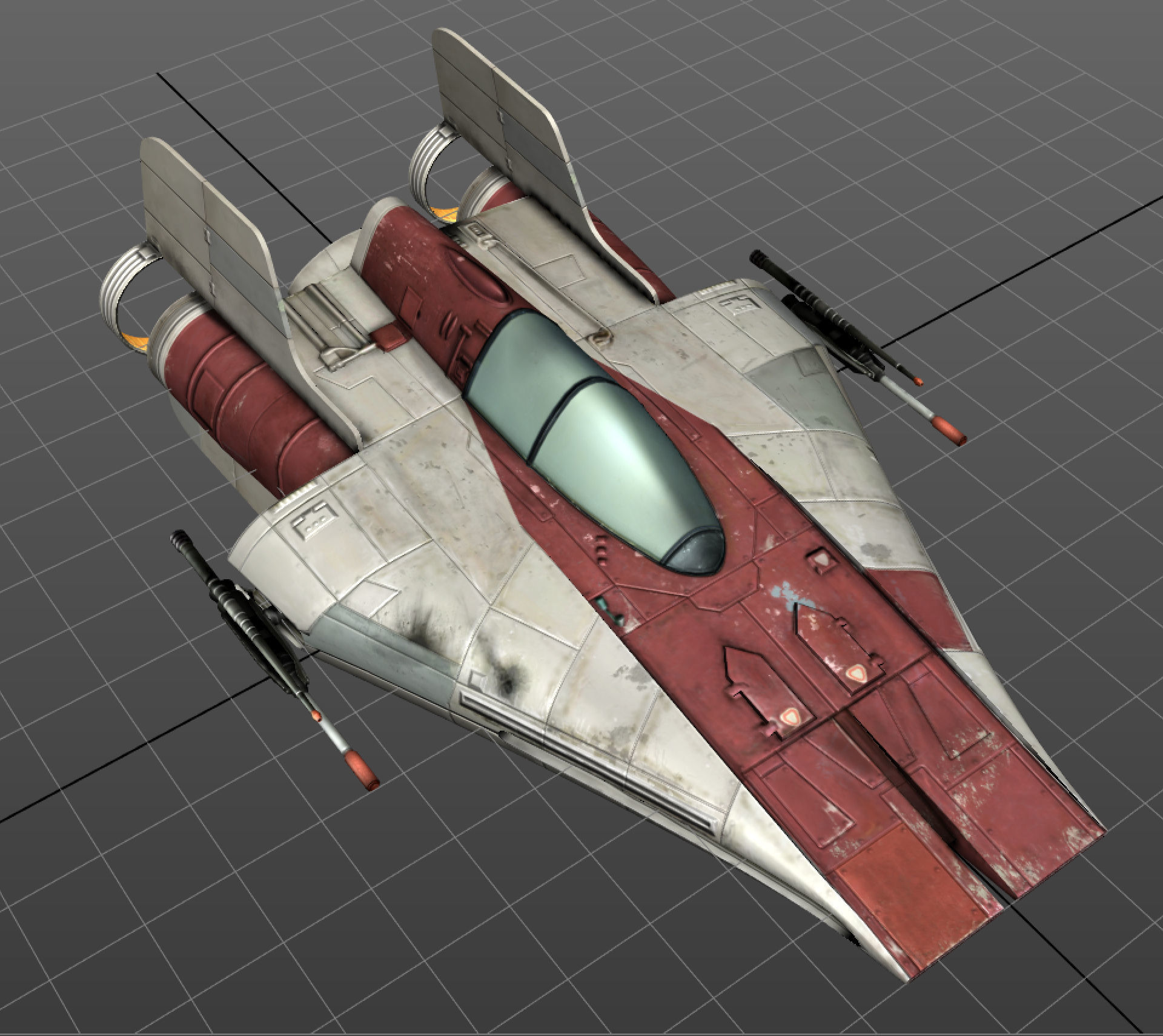 3D model Game Ready Star Wars RZ-1 A-wing interceptor Starfighter VR ...