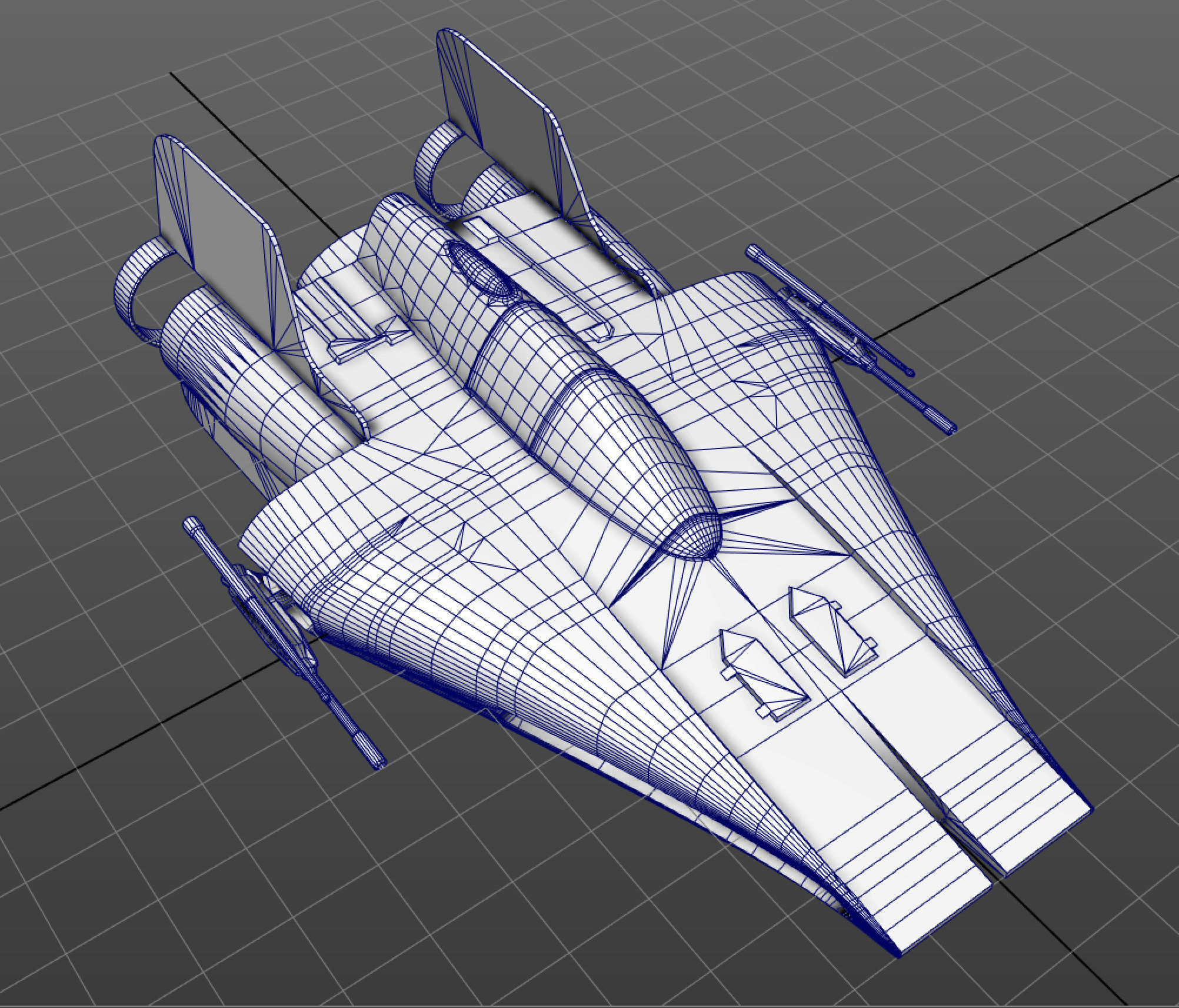 3D model Game Ready Star Wars RZ-1 A-wing interceptor Starfighter VR ...