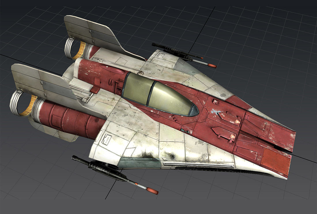 3D model Game Ready Star Wars RZ-1 A-wing interceptor Starfighter VR ...