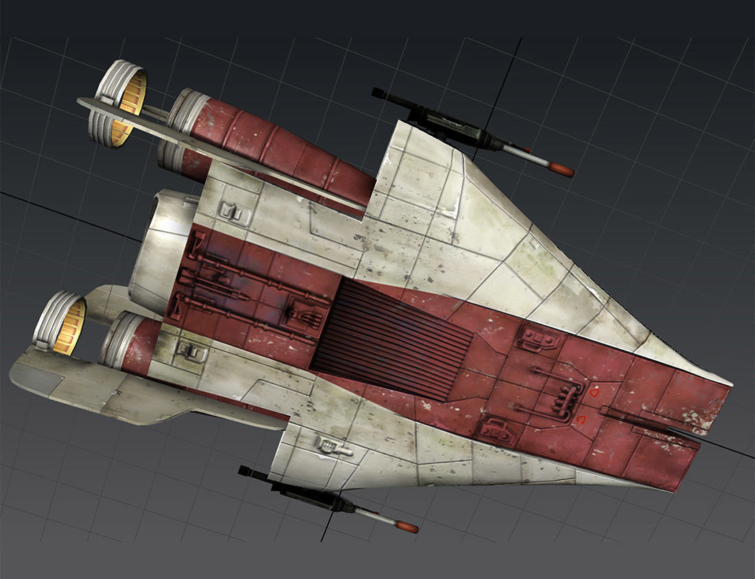 3D model Game Ready Star Wars RZ-1 A-wing interceptor Starfighter VR ...