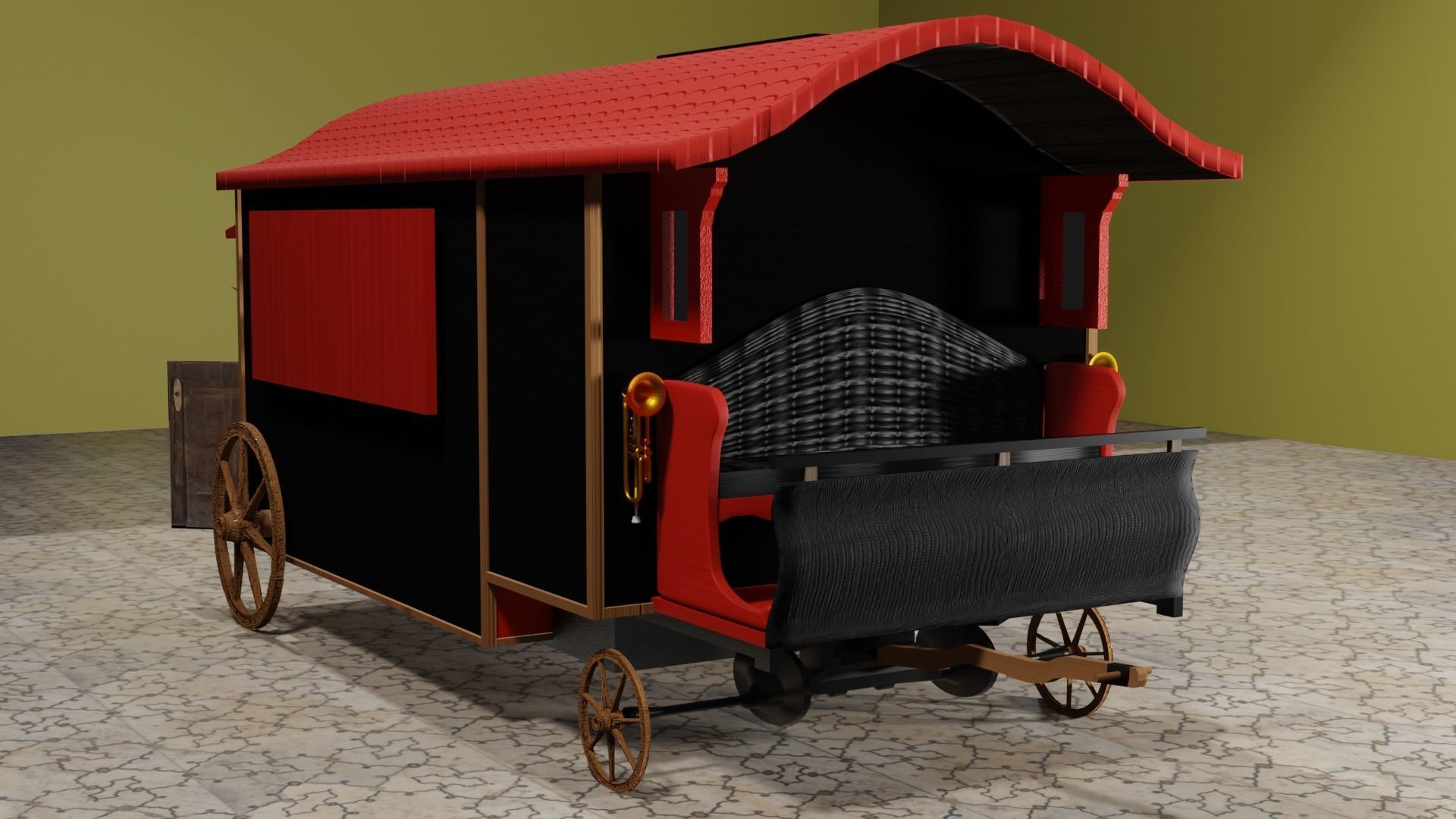 flower shop phaeton cart 3D model | CGTrader