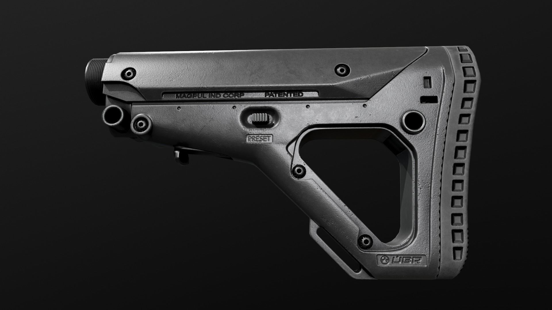3D model Magpul UBR AR15 Collapsible Buttstock VR / AR / low-poly ...