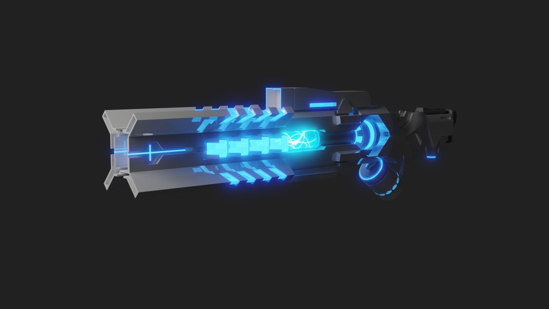 Sci-fi Energy Gun free 3D model | CGTrader