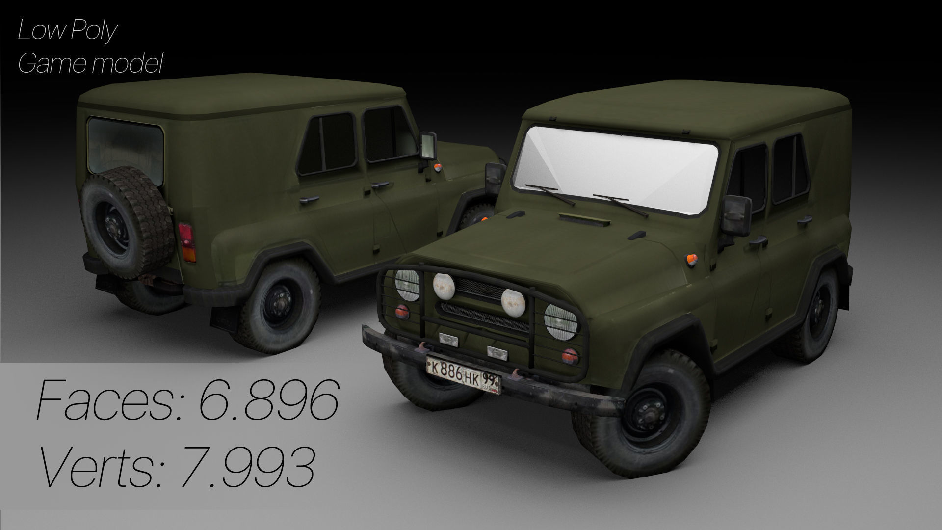 Uaz 3d army jeep - military jeep free VR / AR / low-poly 3D model ...