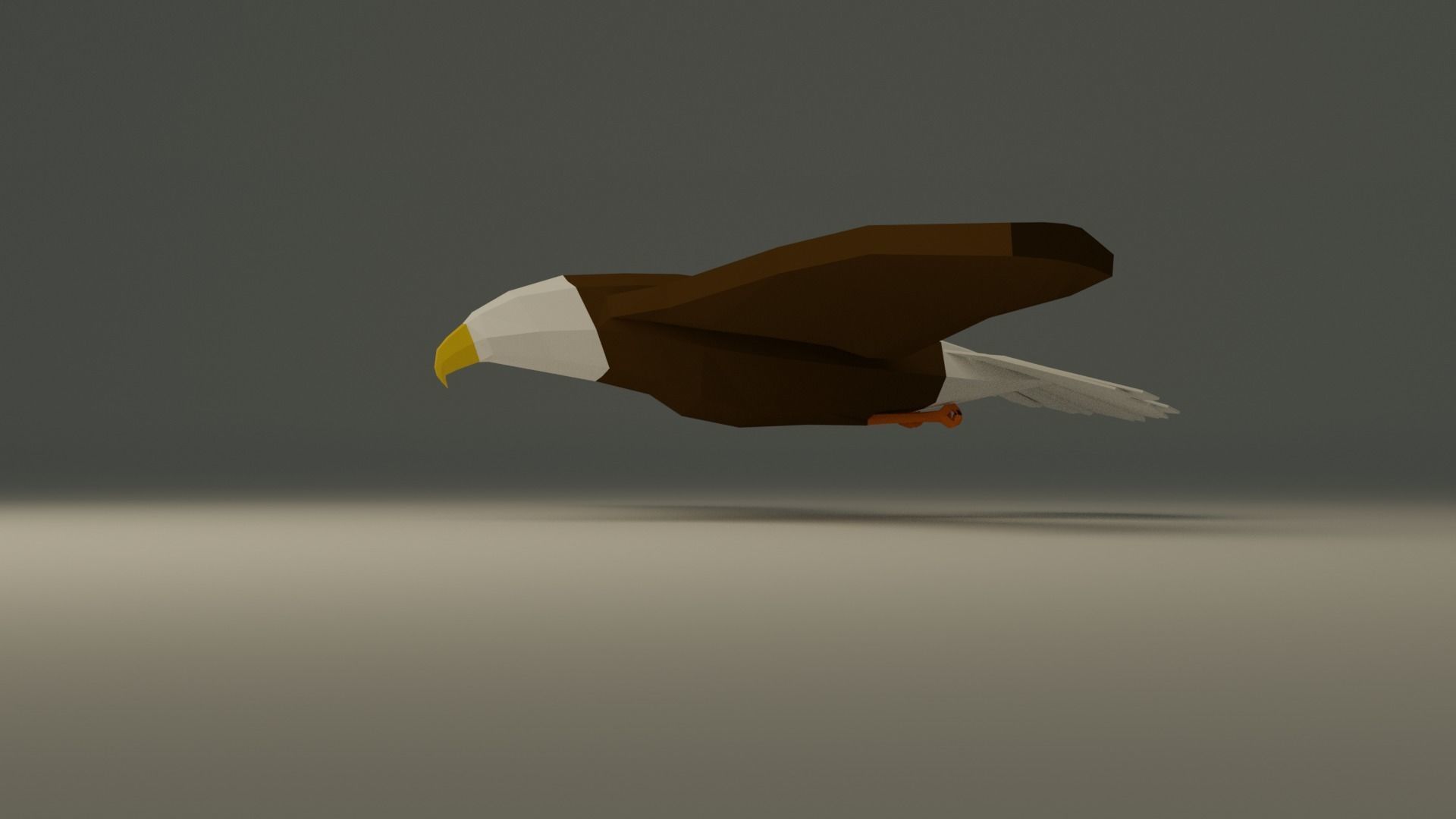 3D model Low poly eagle origami flying in sky VR / AR / low-poly | CGTrader