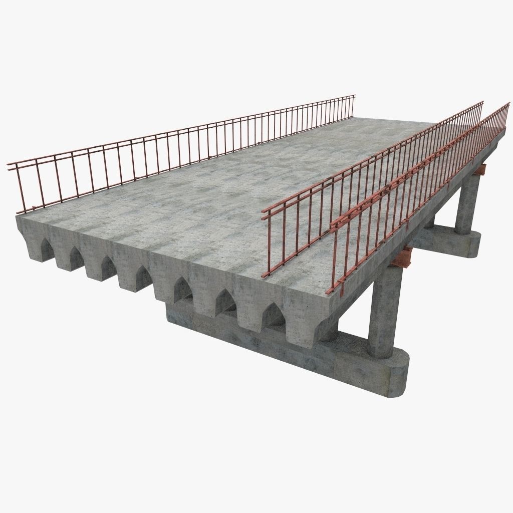 concrete bridge blocks 3D model | CGTrader