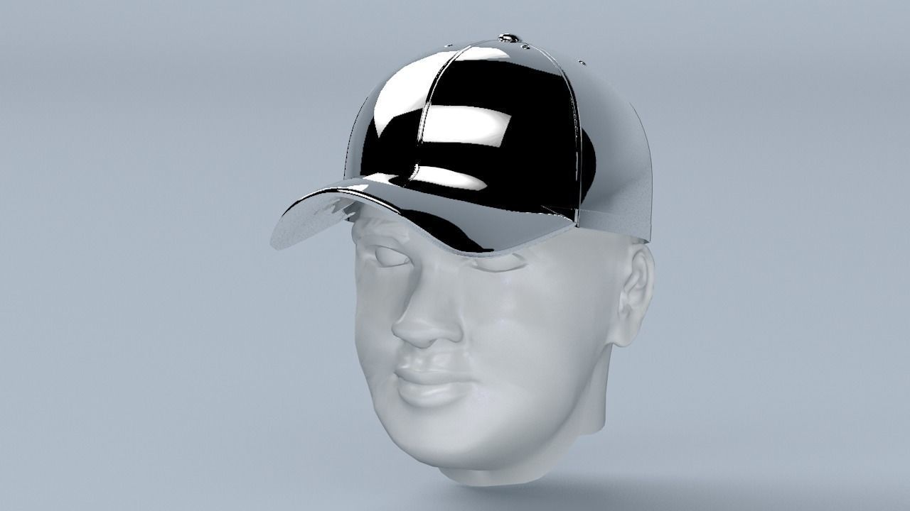 Baseball cap and male head sculpture 3D model | CGTrader