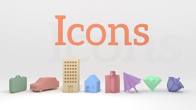Business Logo Icons 3D model | CGTrader