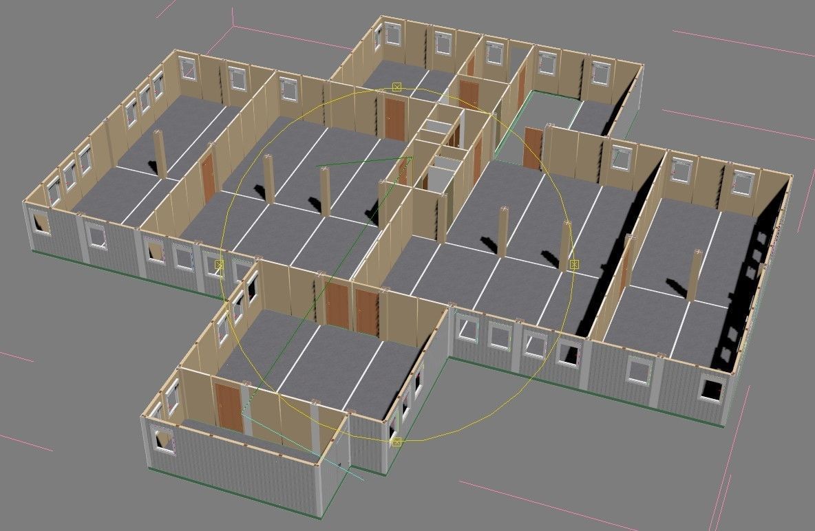 Kindergarten Modular Building 460m2 3D model | CGTrader