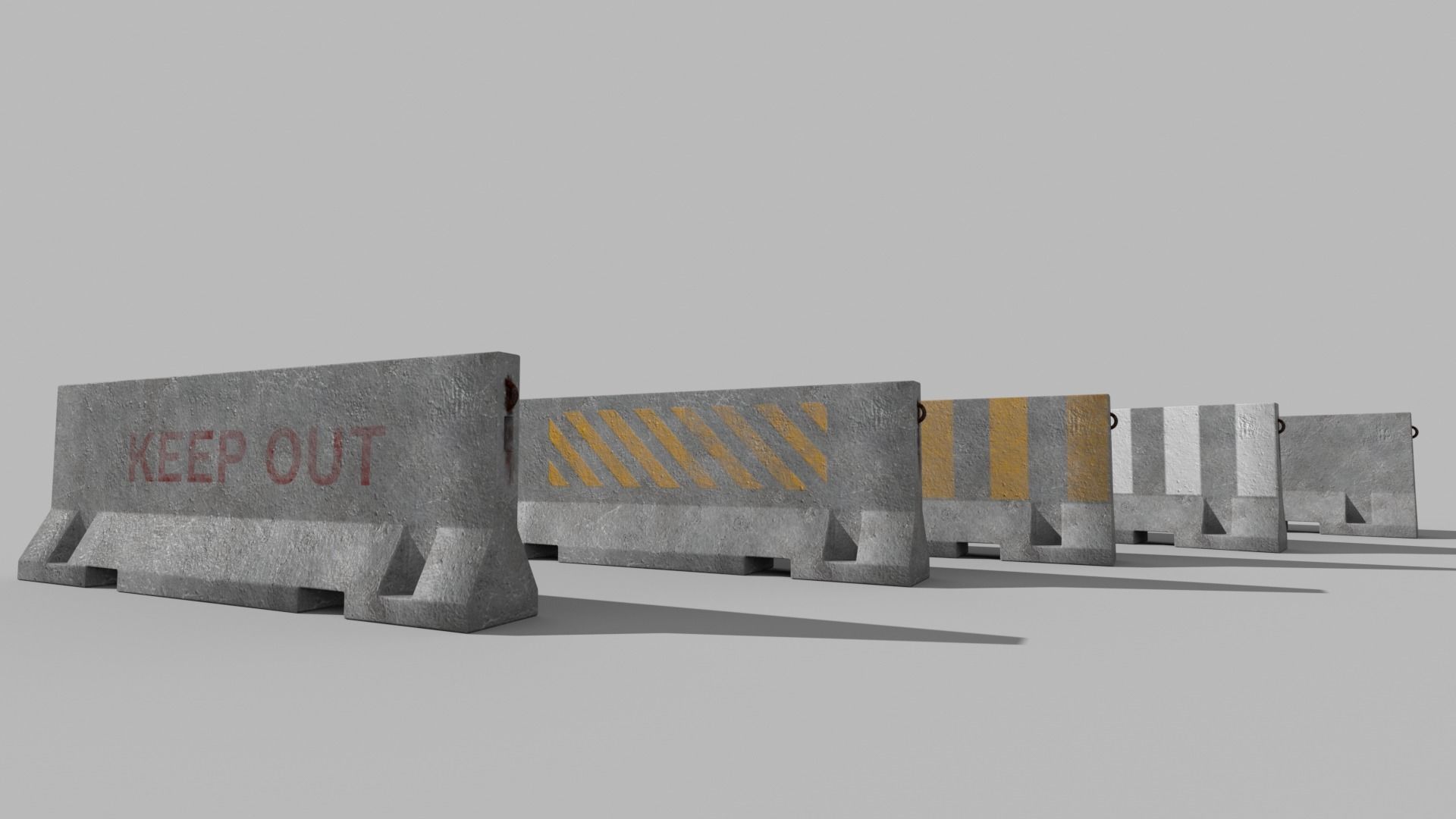 3D model Barrier Concrete VR / AR / low-poly | CGTrader