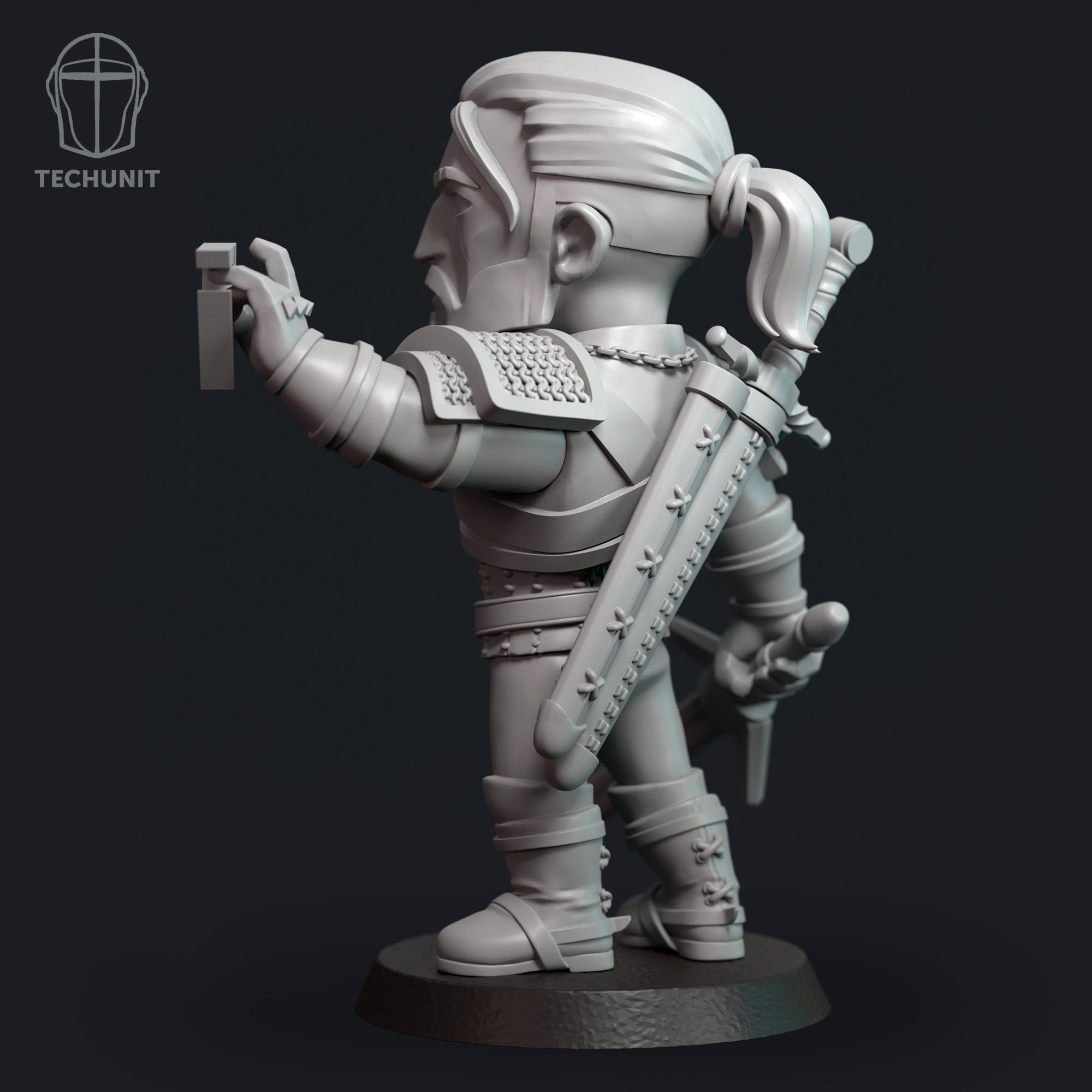 Chibi Witcher 3D model 3D printable | CGTrader