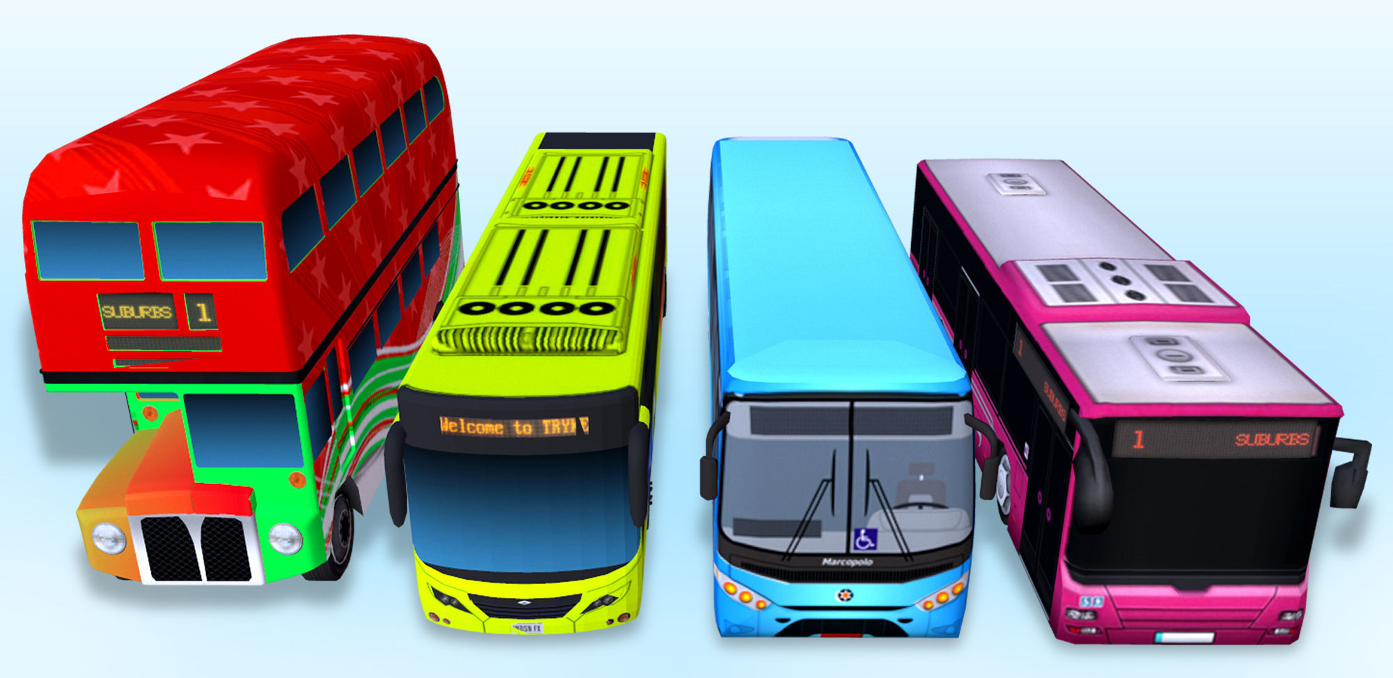 3D Bus pack 3D model | CGTrader