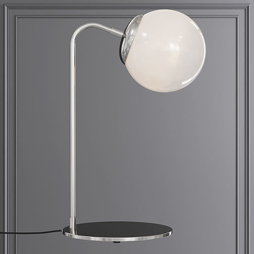 Modo Desk Lamp Polished Nickel and Cream Glass 3D model | CGTrader