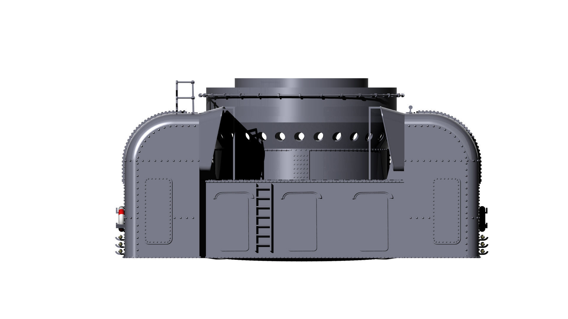 Front barbette gun turret scale 1-200 3D model 3D printable | CGTrader