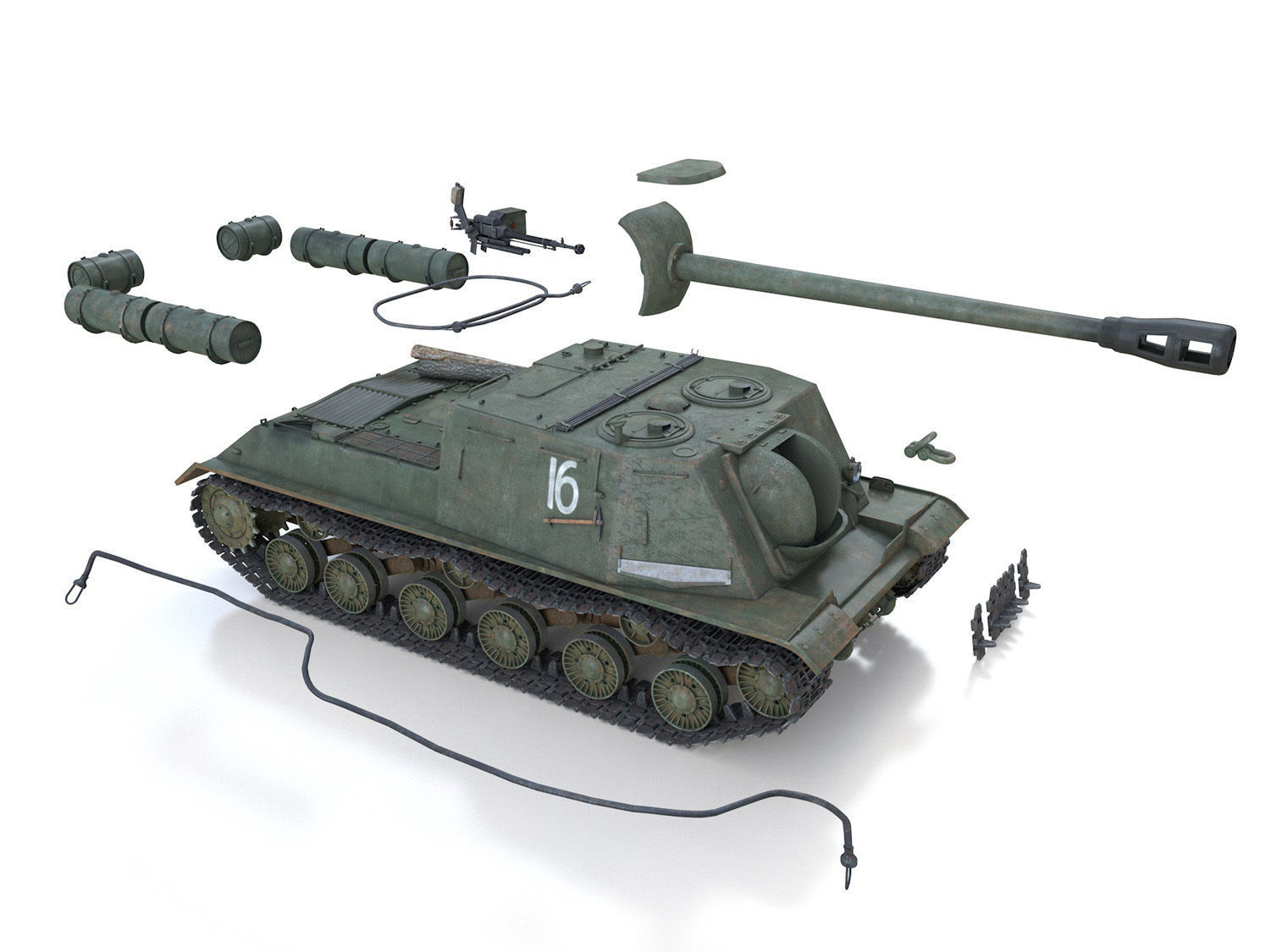 ISU-122S - 16 - Soviet Assault Gun 3D model | CGTrader