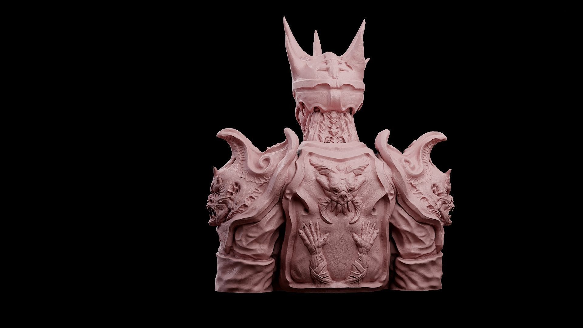 Corrupted king fantasy character bust 3D model 3D printable | CGTrader